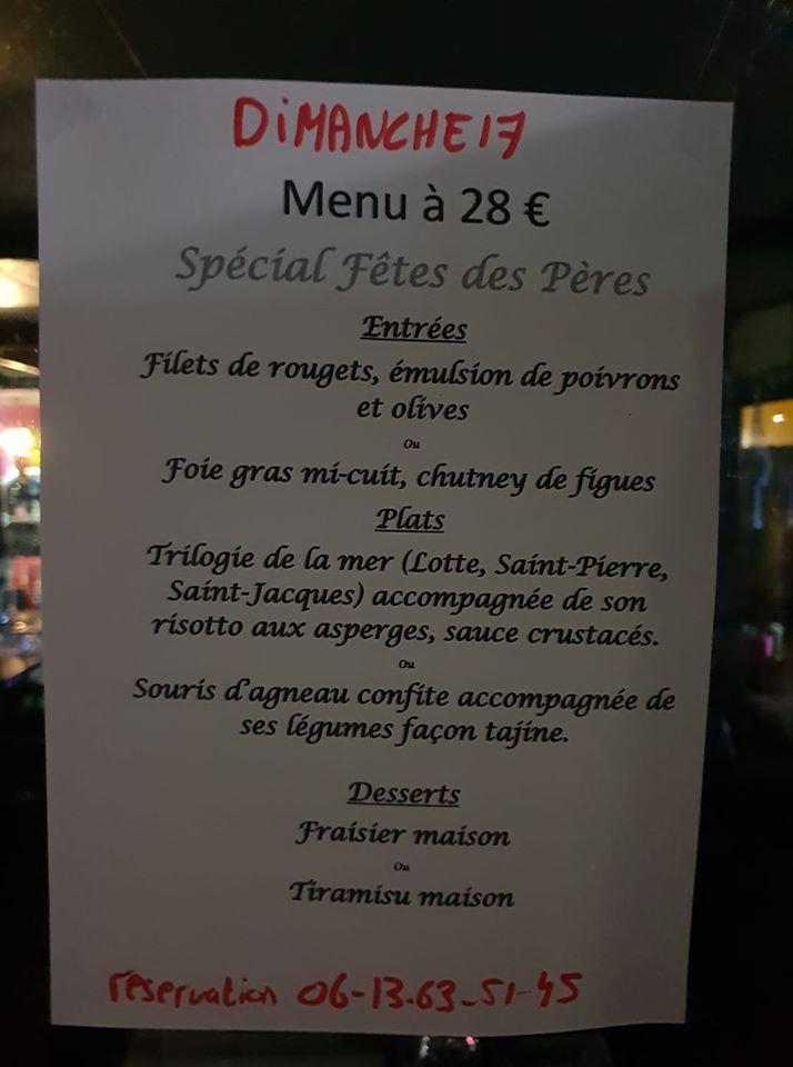 Menu au Il Téatro restaurant, Gruissan