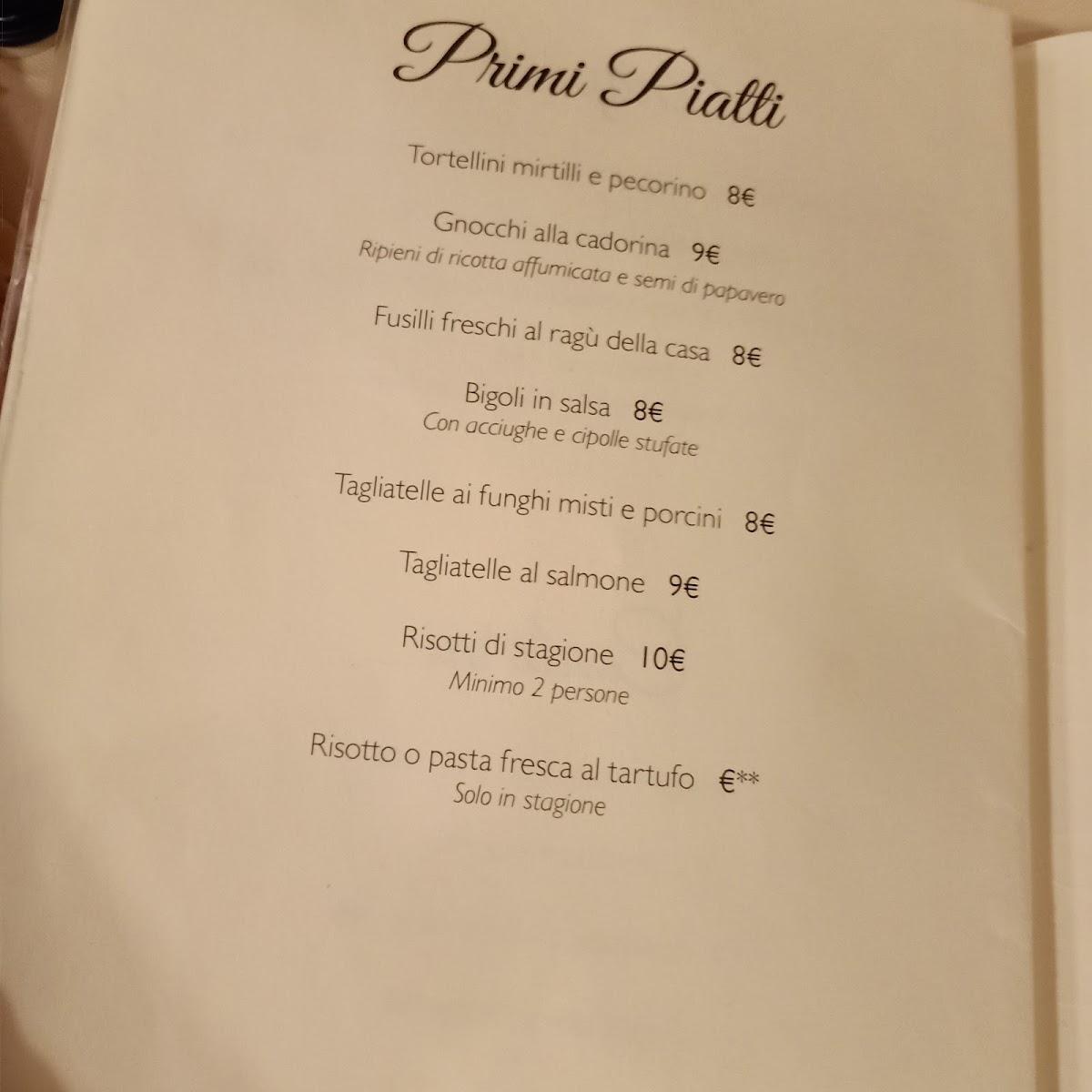 Menu at Ristorante Il Vecchio Falconiere, Padua