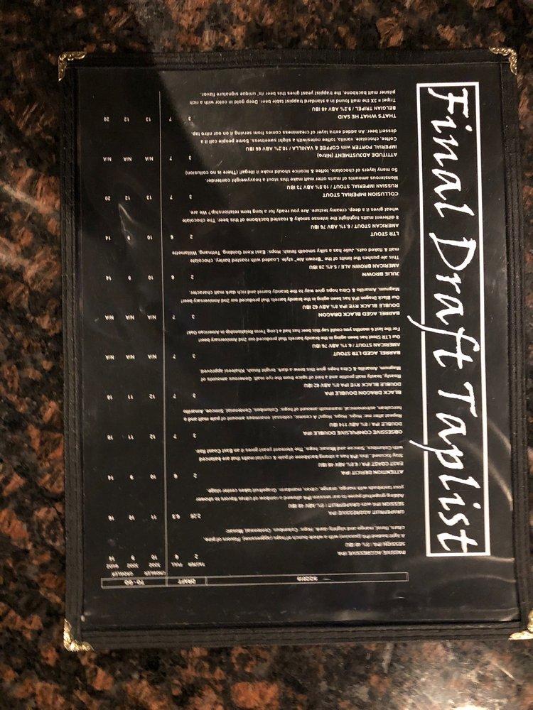 Menu at Final Draft Brewing Company pub & bar, Redding