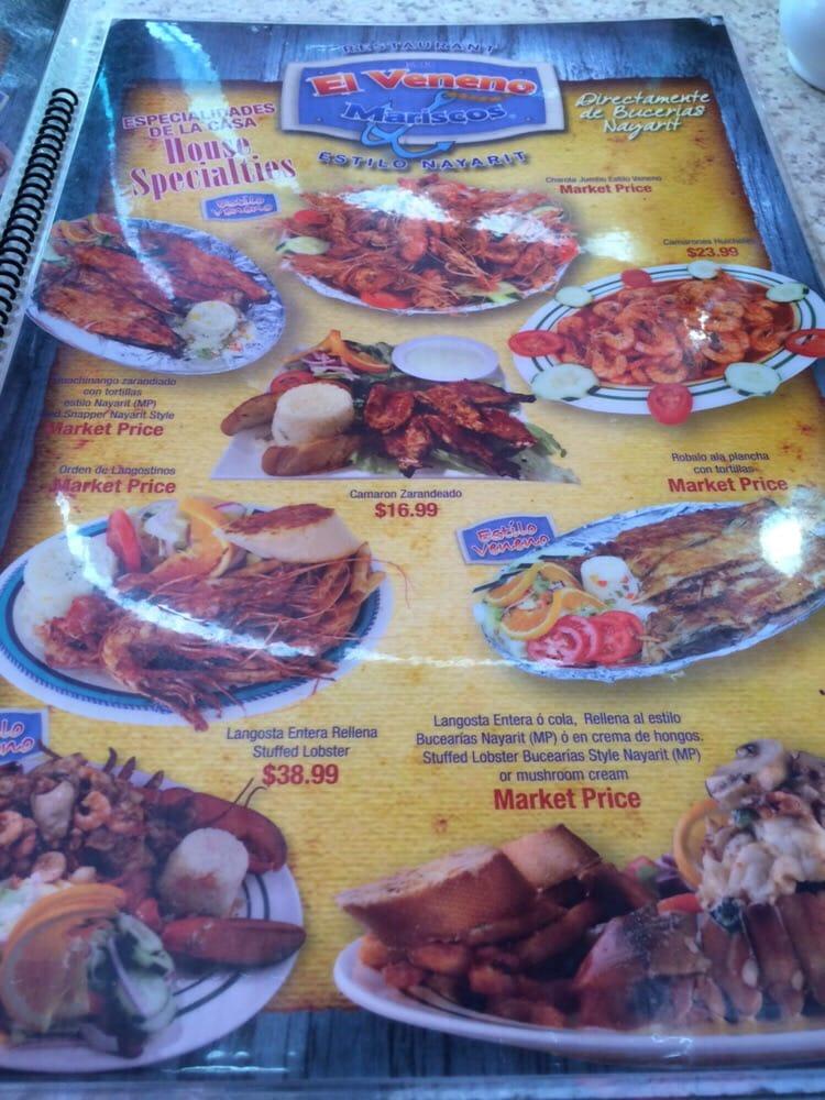 Menu at Marisco's El Veneno pub & bar, Chicago, S Pulaski Rd #4151