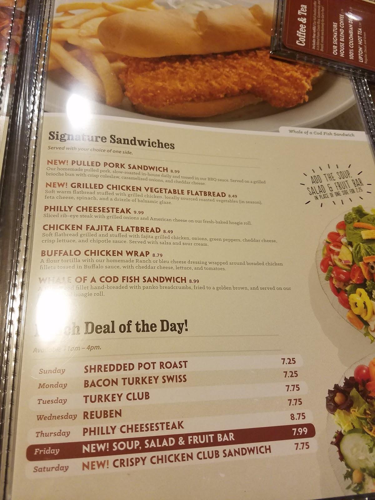 Menu at Eat'n Park restaurant, Sewickley