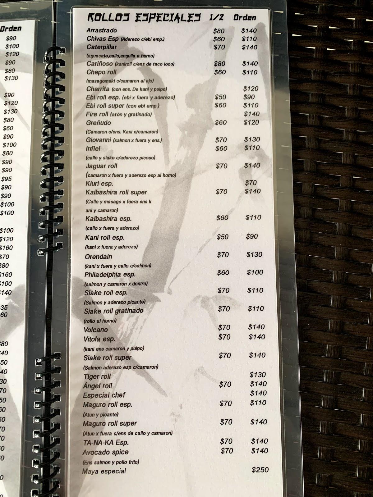 Carta del restaurante Inari Sushi to Go, Zapopan, Calzada Central 19