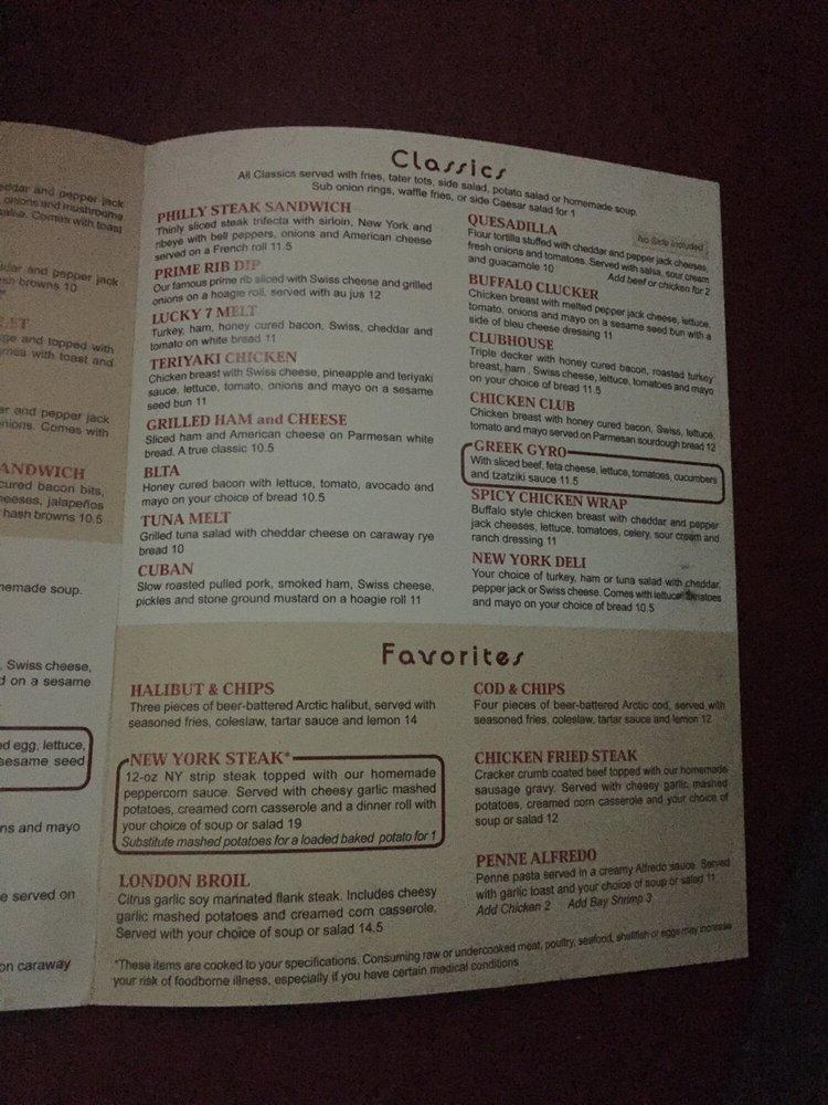 Menu at Lucky 7 Bar and Grill, Kirkland