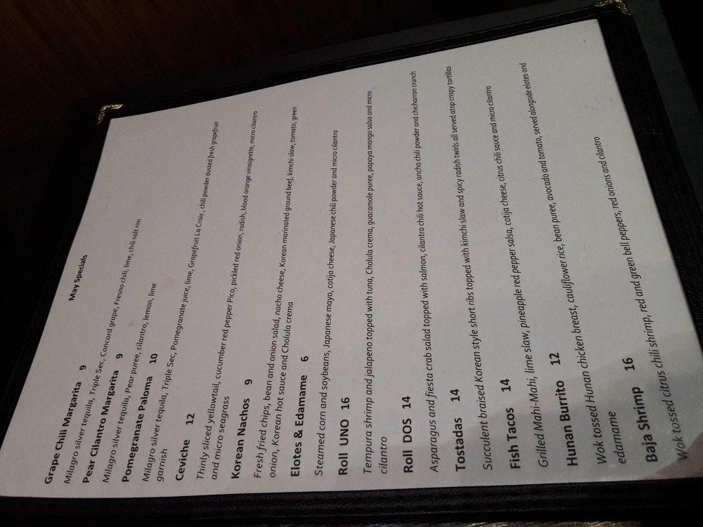 Menu at PL8 Restaurant, Barrington