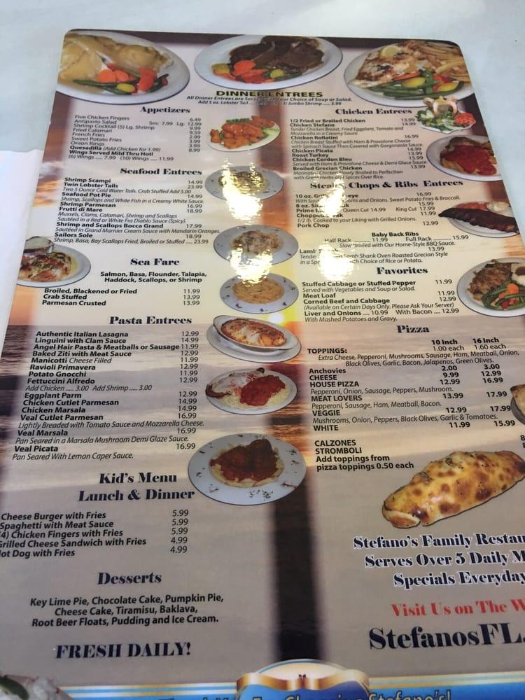 Menu at Stefano's Family Restaurant, Englewood
