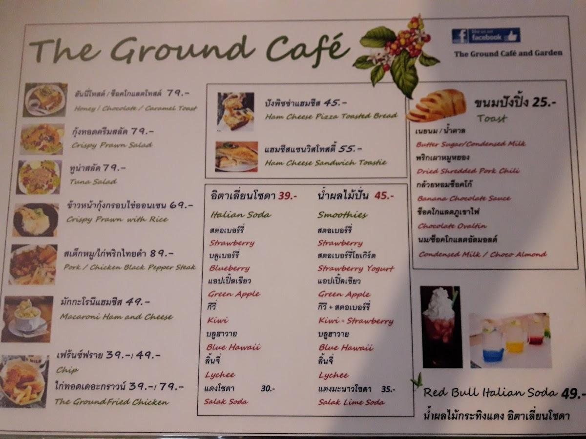 Menu at The Ground Cafe' & Garden, Nam Pen
