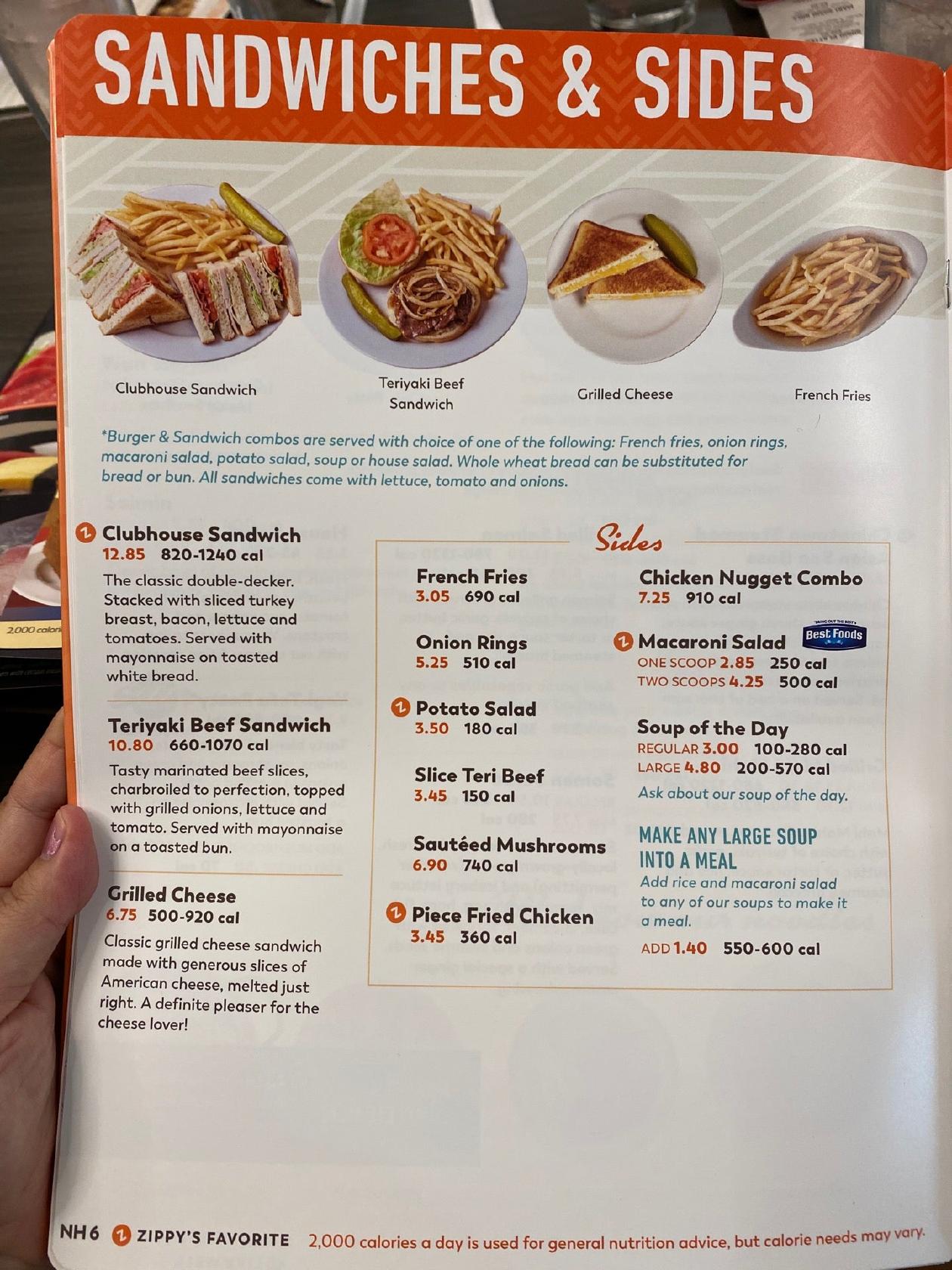 Menu at Zippy's Pearl City fast food, Pearl City, 806 Kamehameha Hwy