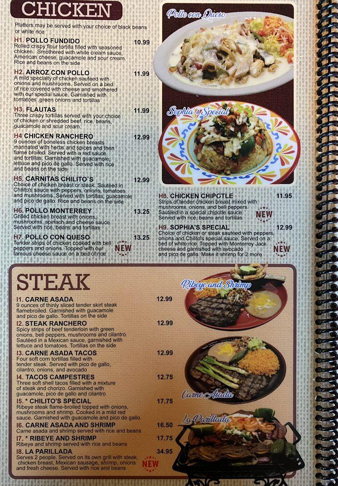 Menu at Chilito's Mexican Bar And Grill, Waterloo