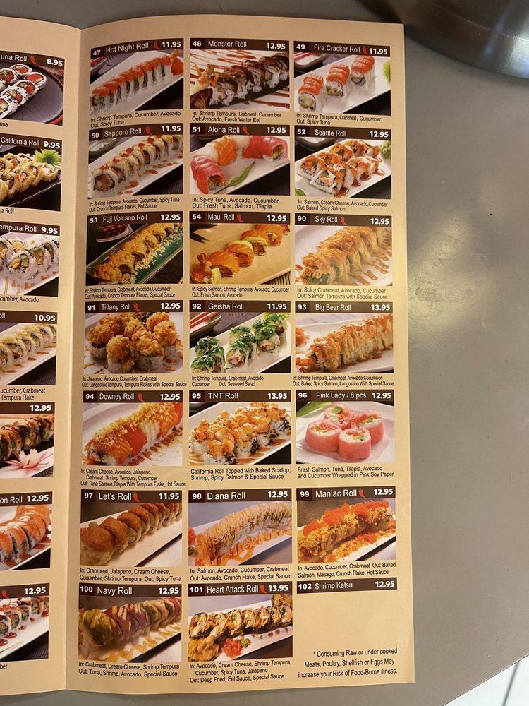 Menu at Maui Sushi & Teriyaki restaurant, Downey