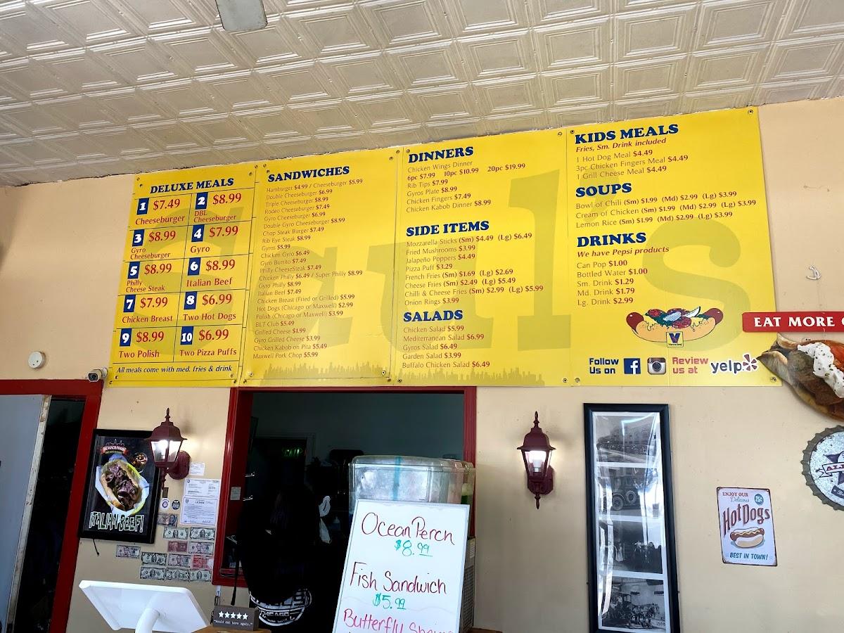 Menu at Saul's Chicago Style Grill fast food, East Chicago
