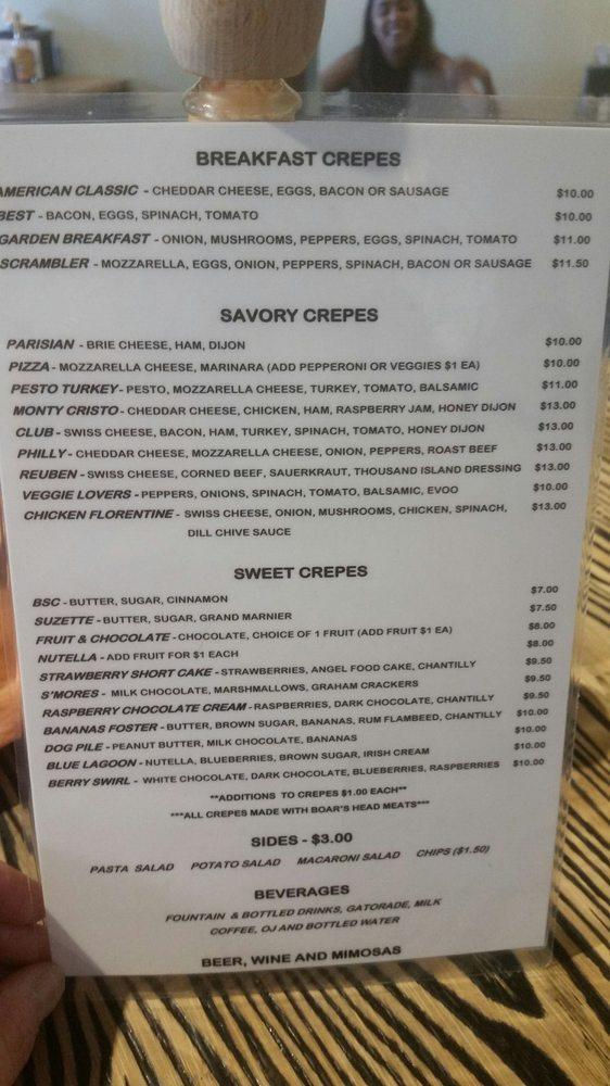 Menu at Creative Crêpes desserts, South Lake Tahoe, Lake Tahoe Blvd #7