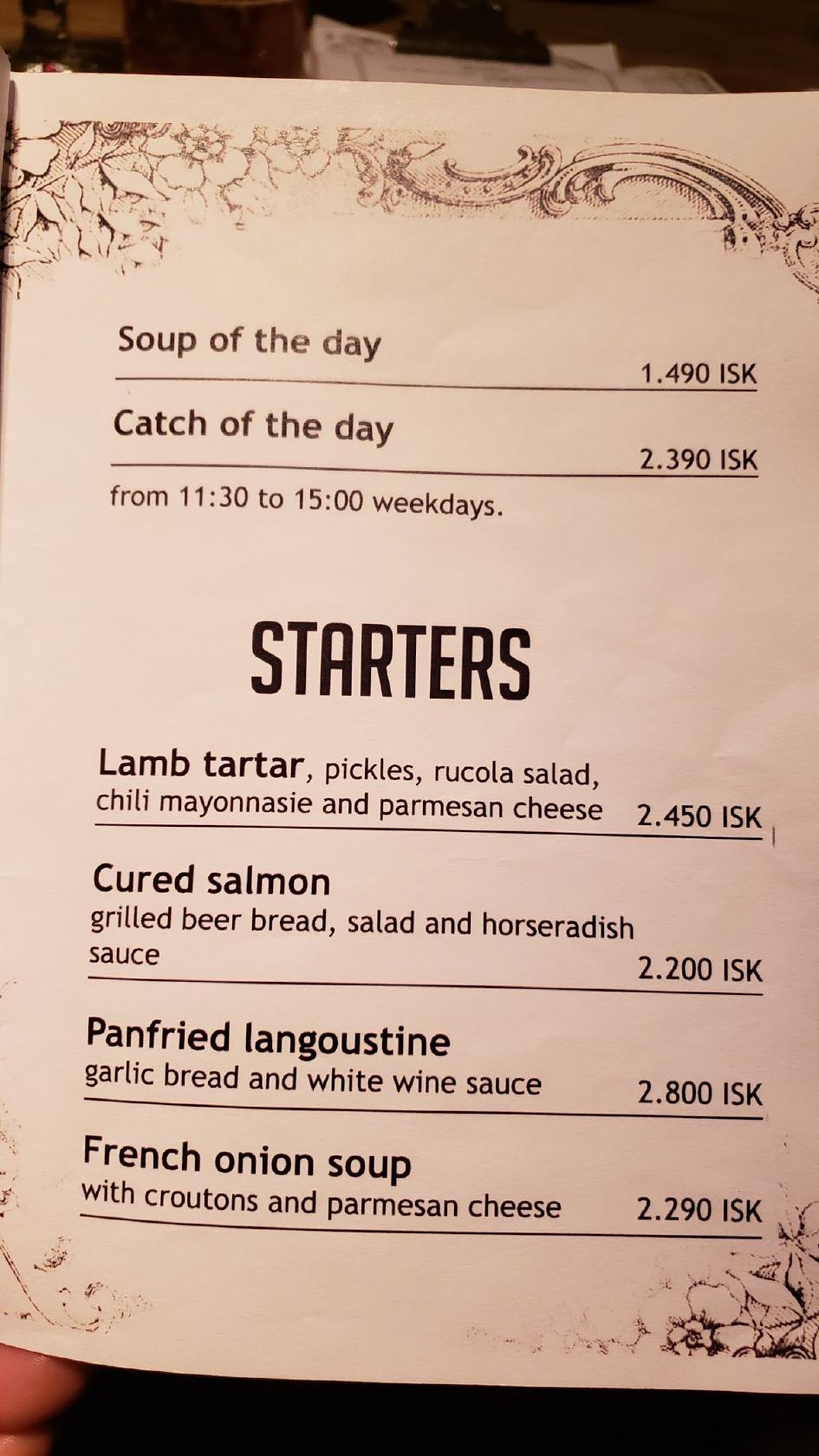 Speisekarte von LiBRARY bistro/bar, Reykjanesbær, Park Inn by Radisson