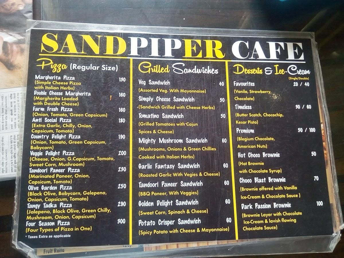 Menu at Sandpiper Cafe And Restro, Pilani, near PANCHWATI Pilani