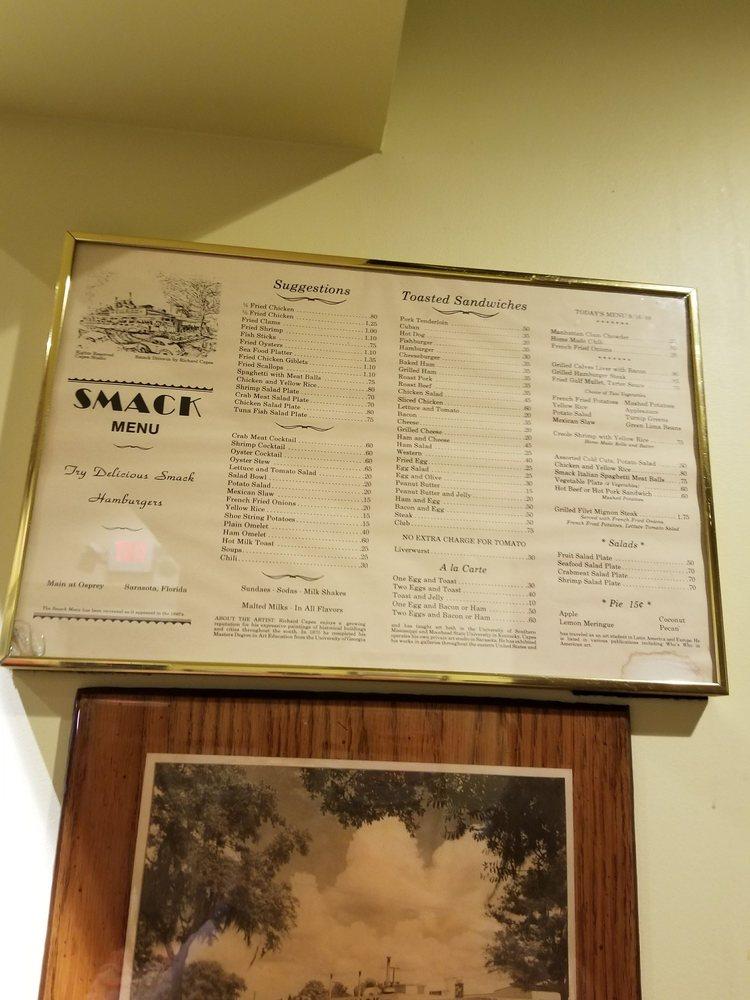Menu at Smacks Burgers & Shakes restaurant, Sarasota