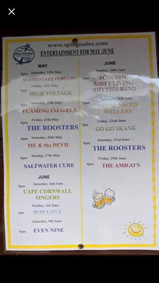 Menu at The Blue Anchor Inn pub & bar, Helston