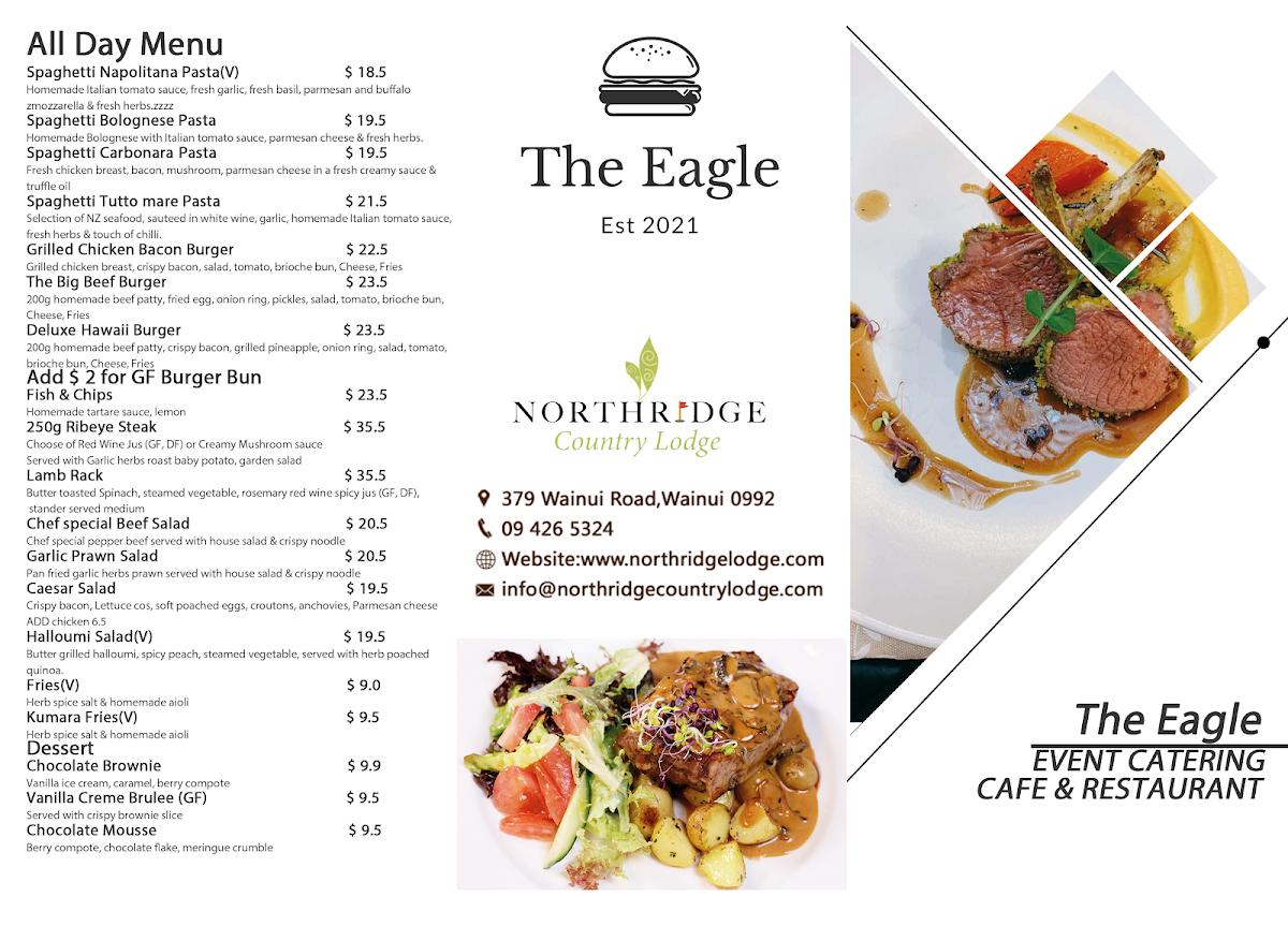 Menu at The Eagle Café & Restaurant, Wainui