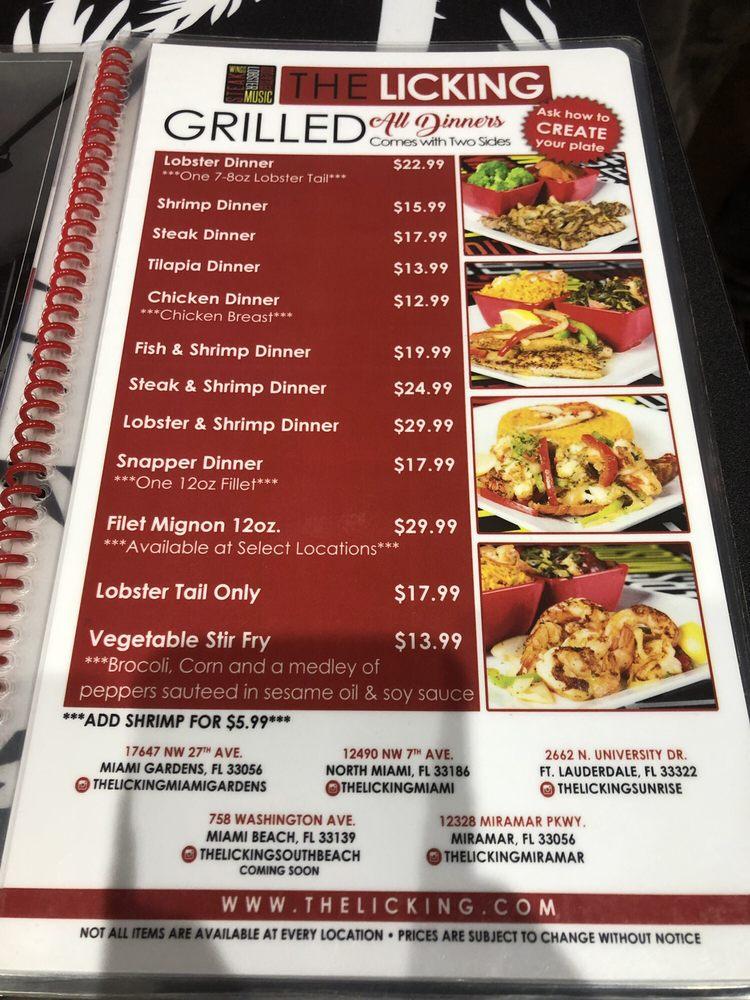Menu at The Licking restaurant, Miramar, Miramar Pkwy