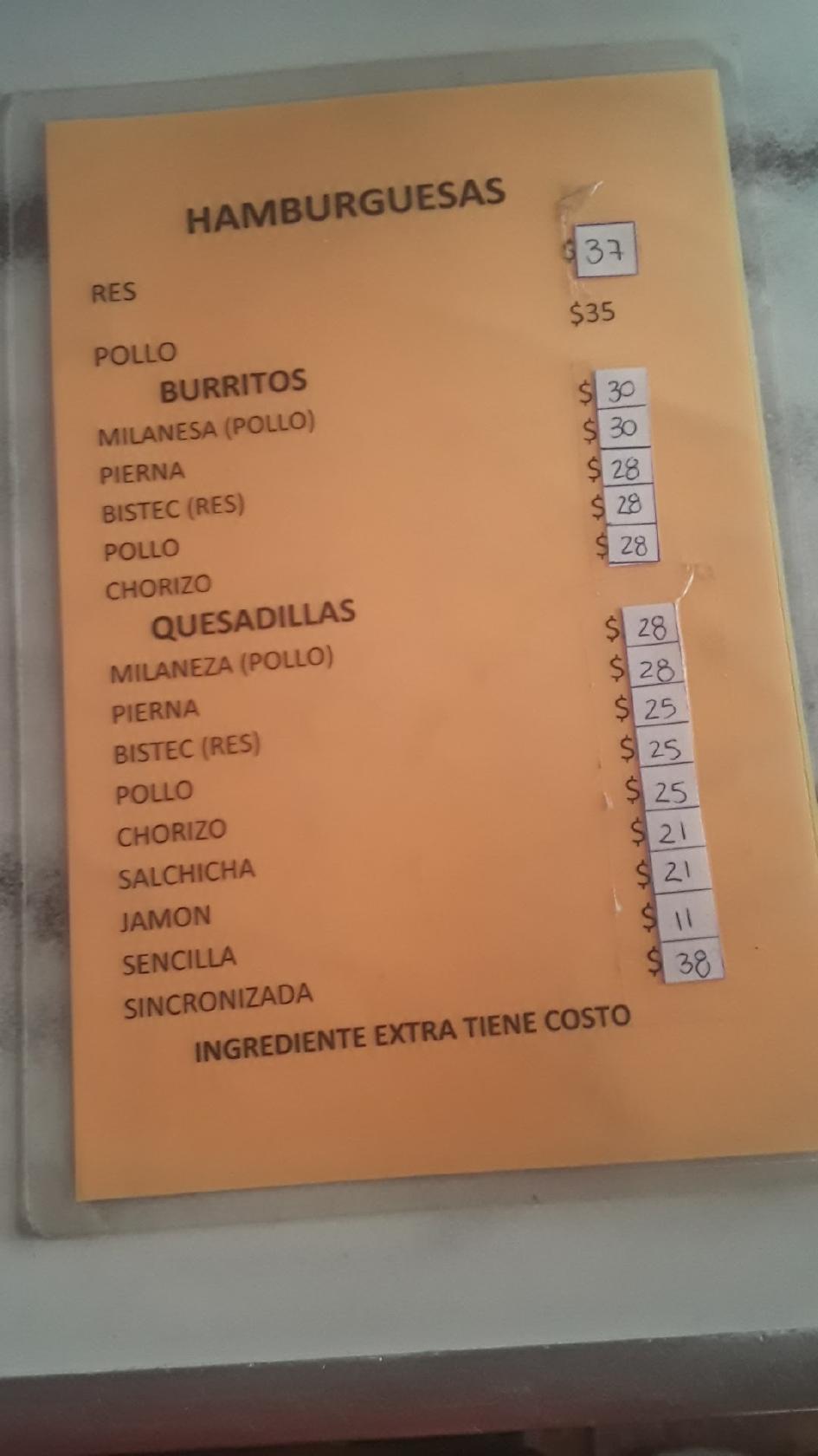 Menu at El Oasis "Pasaje el Aguila" restaurant, Irapuato