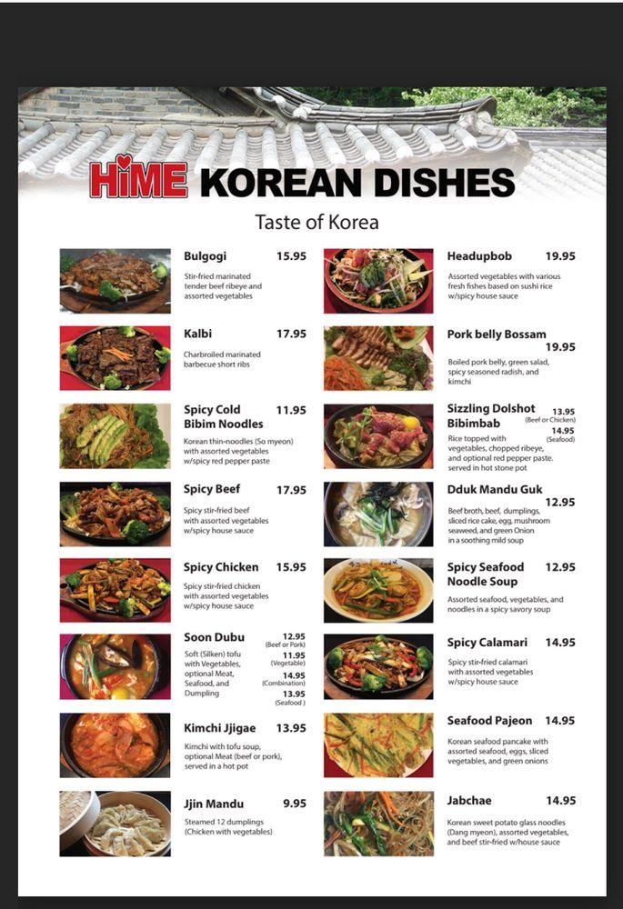 Menu at Hime Sushi Bar and Grill, Harlingen