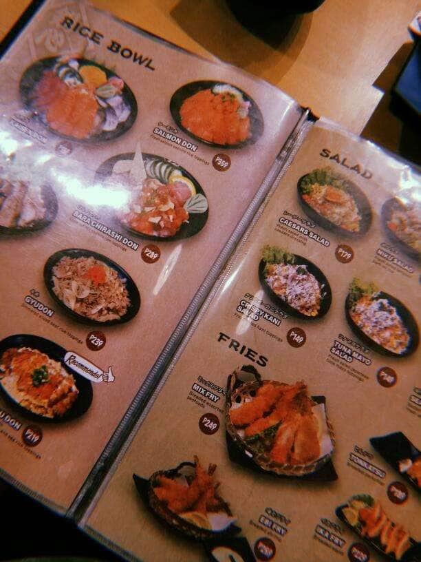 Menu at Kenshin Japanese Restaurant, Makati