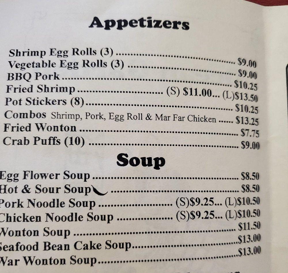 Menu at Ocean Garden restaurant, Reedsport, Winchester Ave