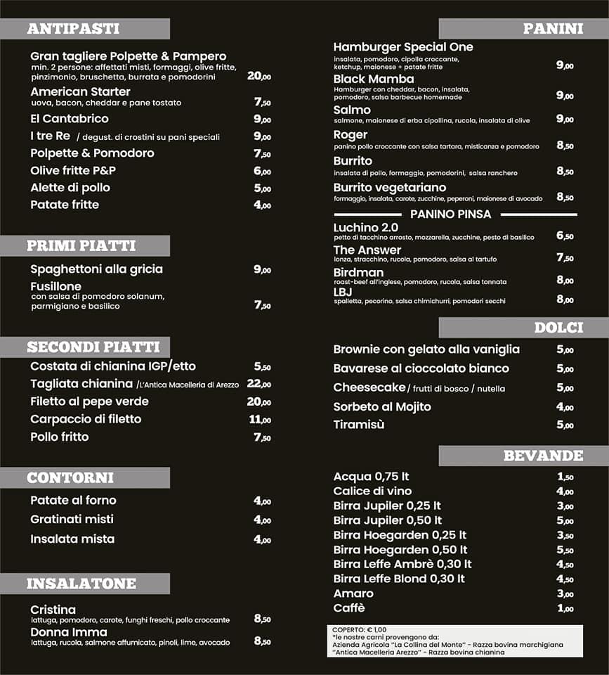 Menu da Polpette & Pampero ristorante, Porto Sant'Elpidio
