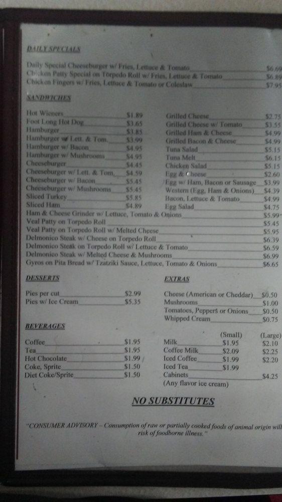 Menu at Right Spot Restaurant, Pawtucket