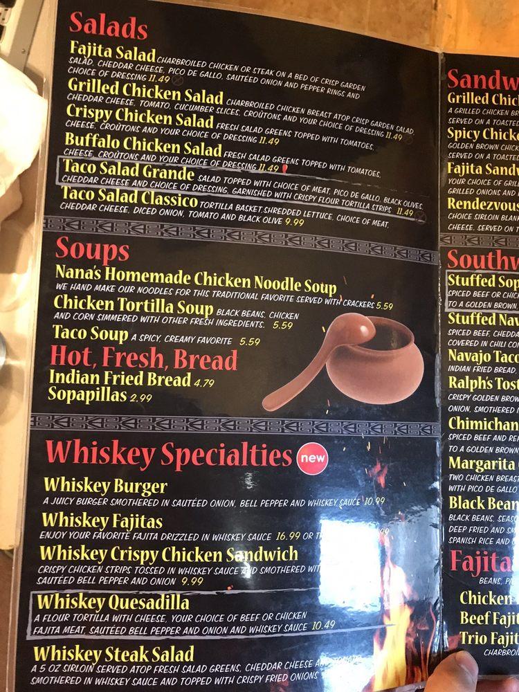 Menu at Santa Fe Southwest Grill restaurant, Rock Springs