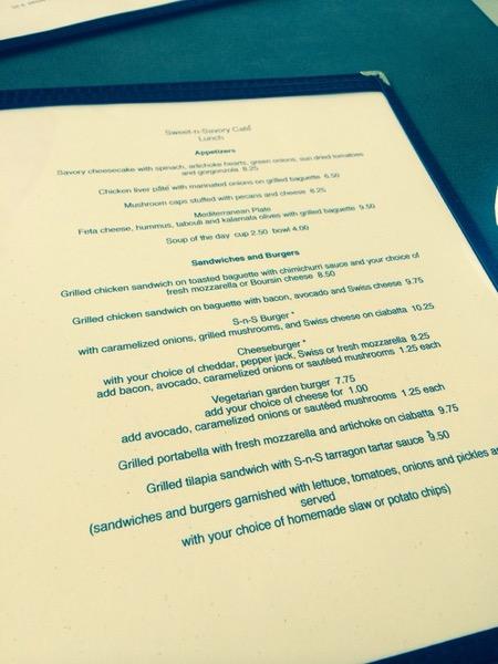 Menu at Sweet & Savory Cafe, Eureka Springs