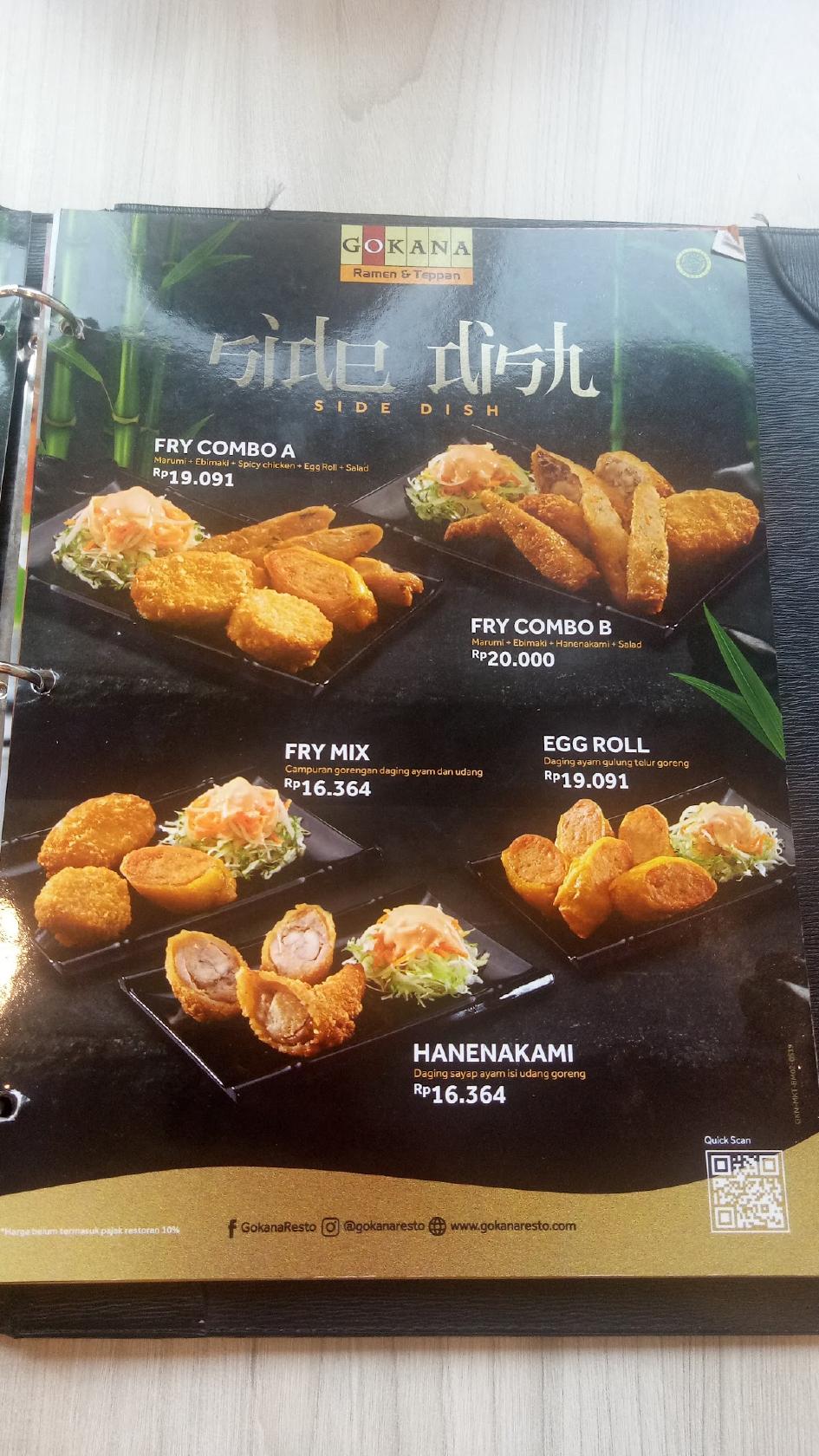 Menu at Gokana Karawang Central Plaza restaurant, Karawang