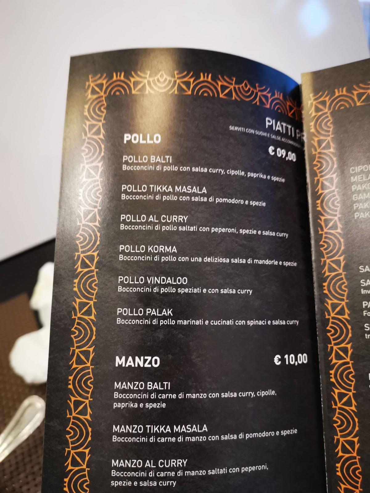 Speisekarte von Taj Mahal - Take Away Indian Treviso restaurant, Treviso