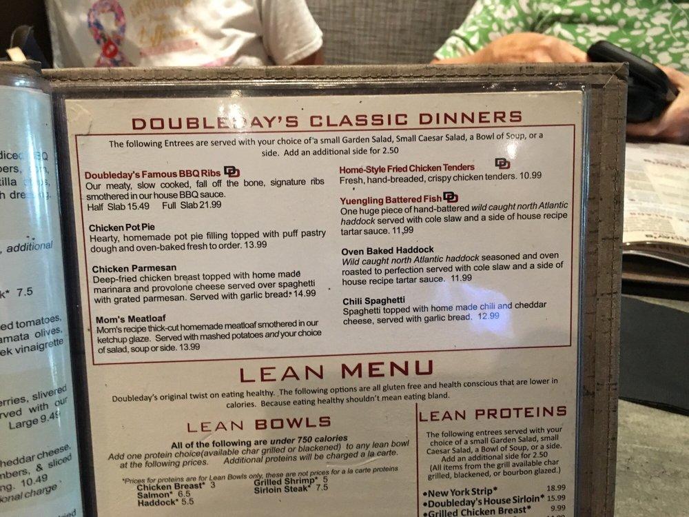 Menu at Doubleday's Grill &Tavern pizzeria, Springboro