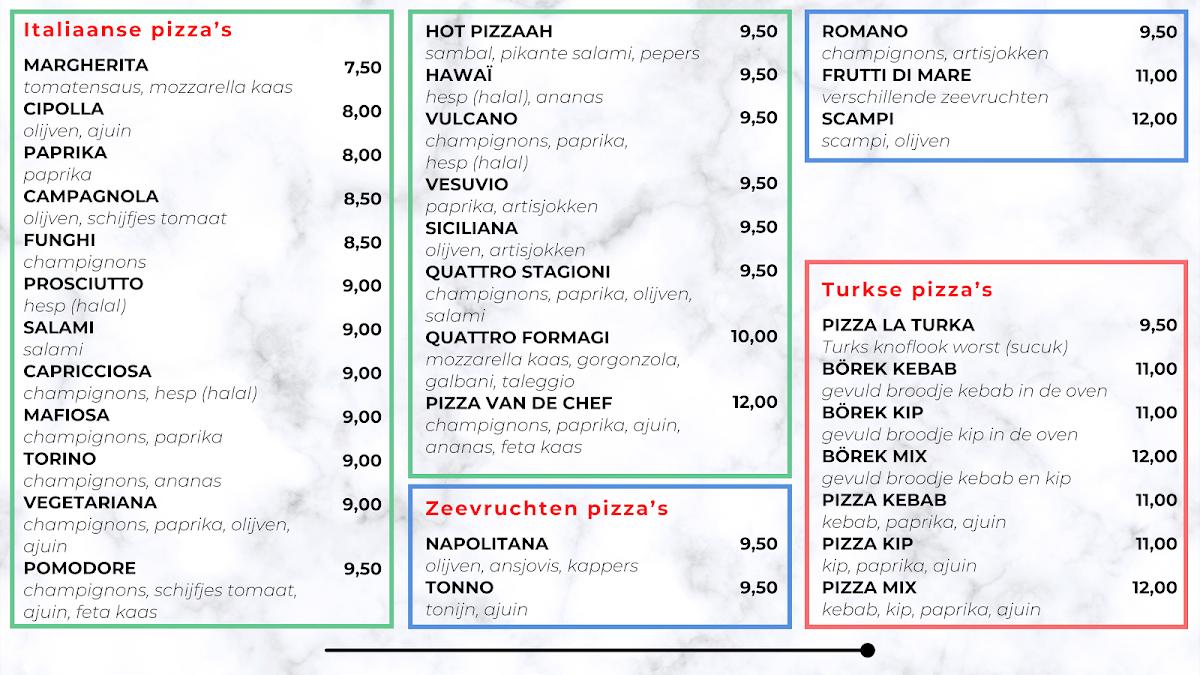 Menu at Has Kebab & Pizza, Genk