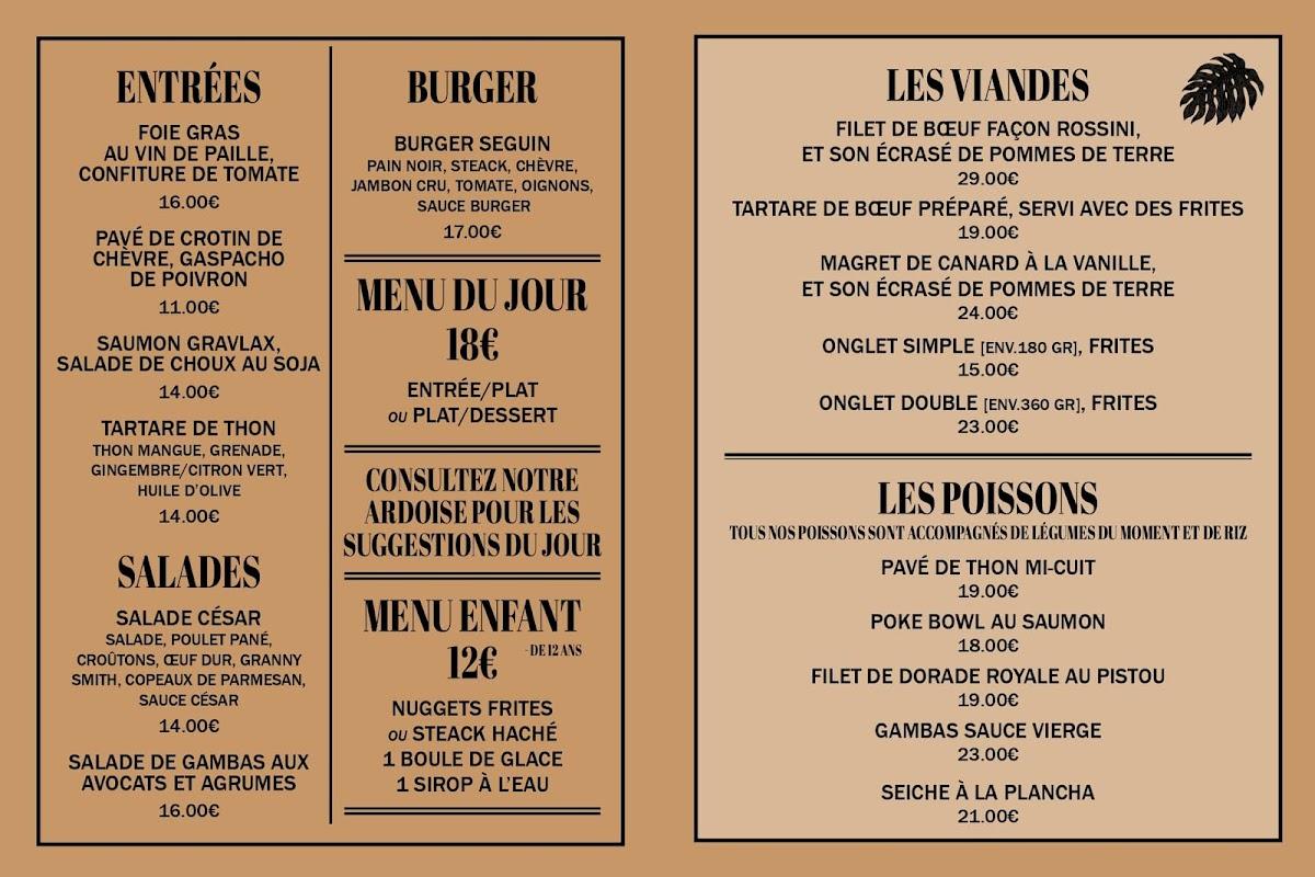 Carta del restaurante La Plancha, Saint-Raphaël