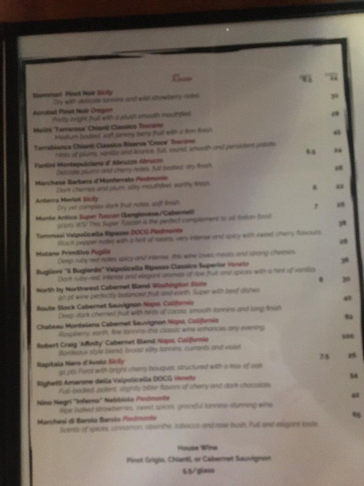 Menu at Mamma Lucia restaurant, Wilmington