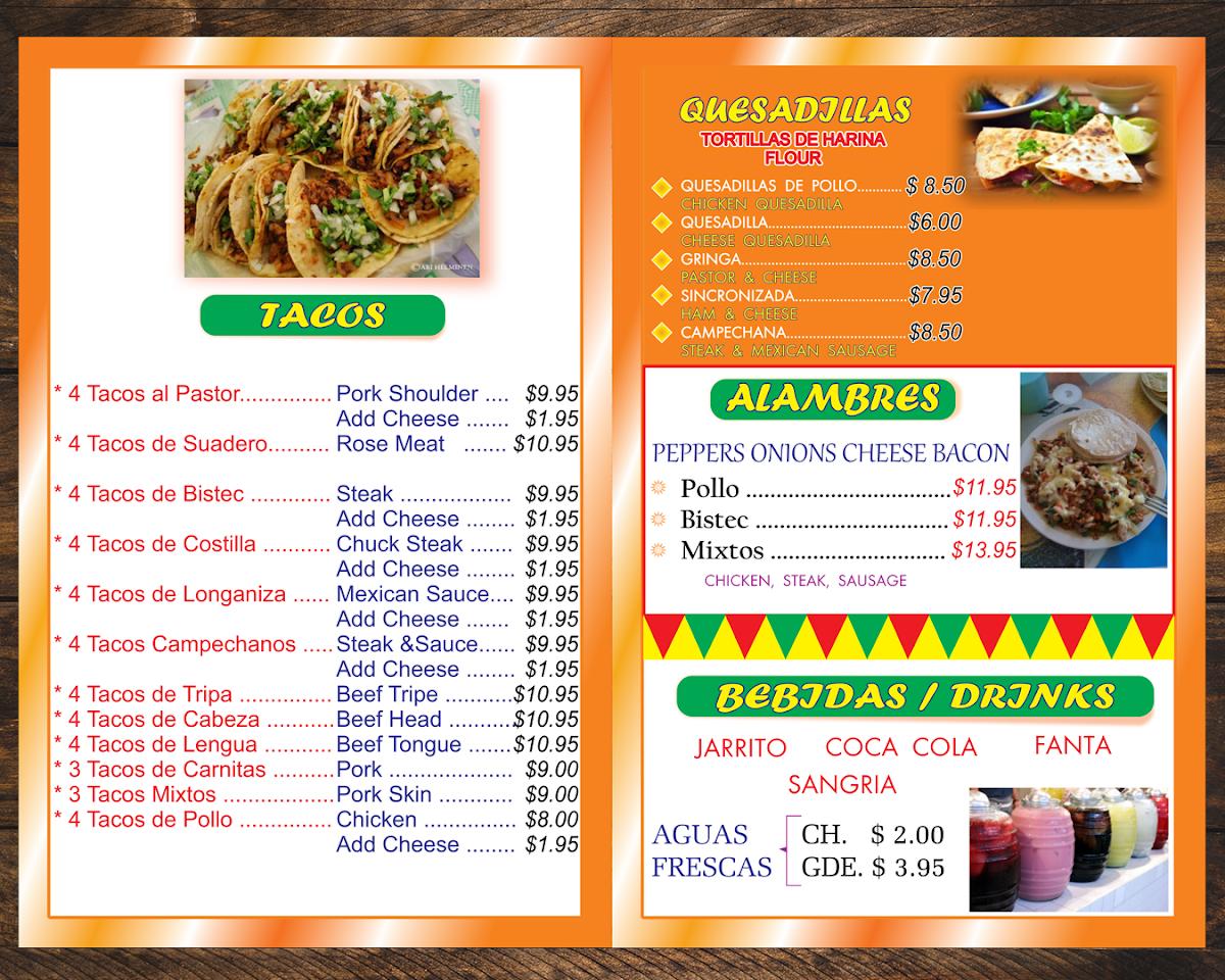Carta del restaurante Tacos Los Compas, Municipio del Brick