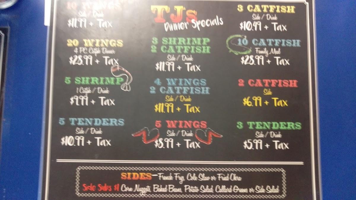Menu at Tjs Catfish & Wings & BBQ, Arlington