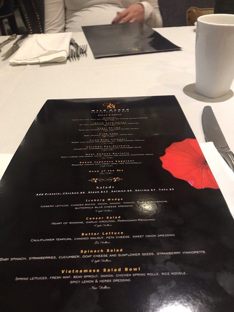 Menu at Wild Mango Restaurant and Bar-Legacy Village, Lyndhurst