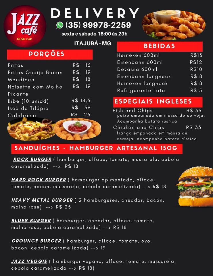 Menu at Jazz Cafe Music Bar, Itajubá