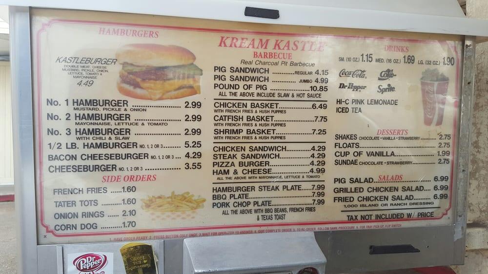 Menu at Kream Kastle fast food, Blytheville, 112 N Division St