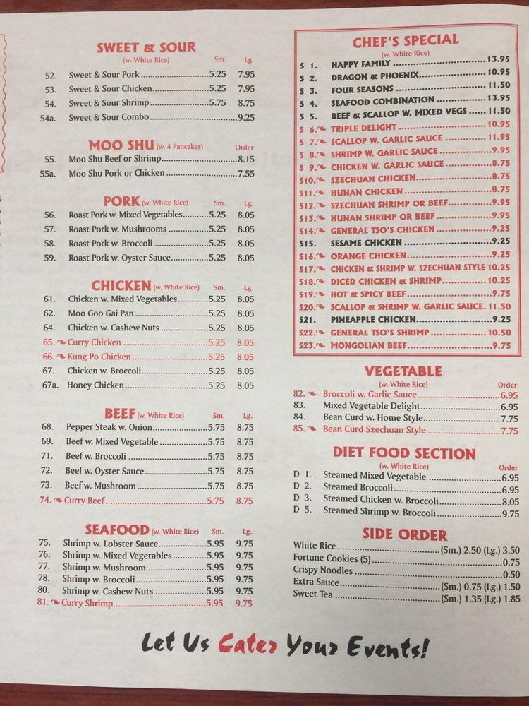Menu at New Winner Chinese Restaurant, Summerville
