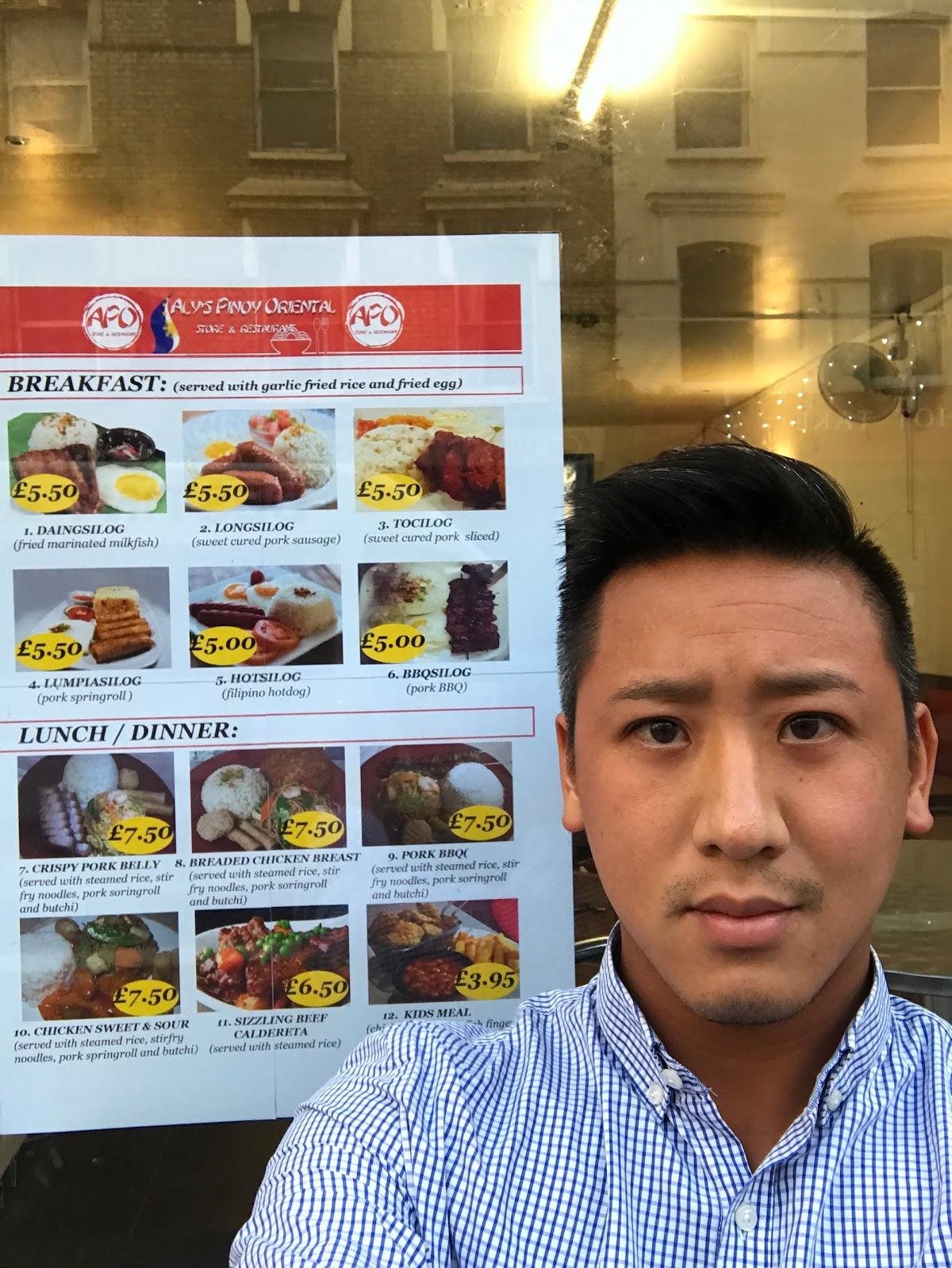 Menu at Apo Restobar, London