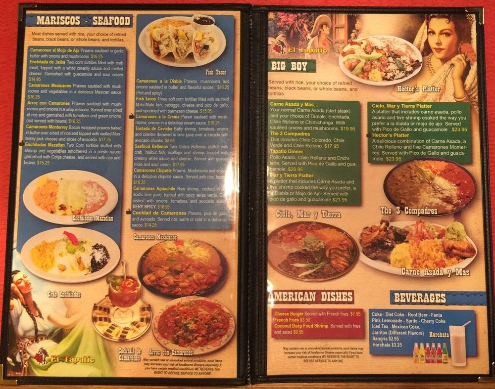 Menu at El Tapatio Mexican Restaurant, Citrus Heights