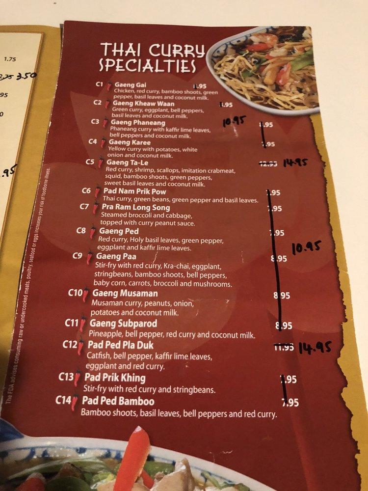 Menu at Golden Buddha Thai Cuisine restaurant, Romeo