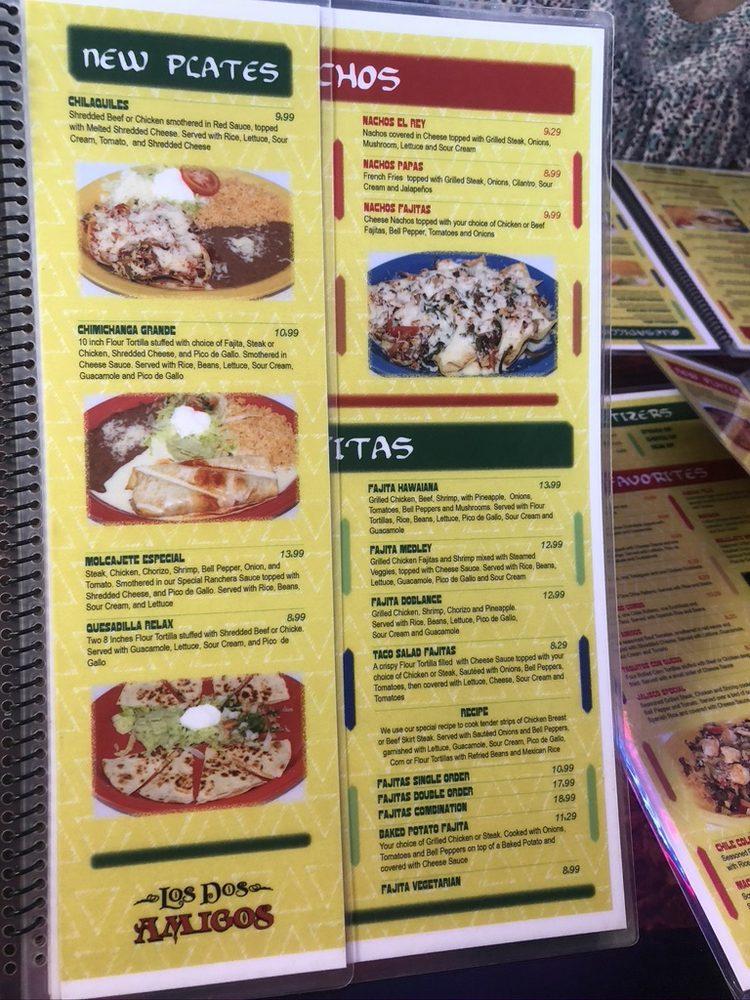 Menu at Los Dos Amigos restaurant, Miami