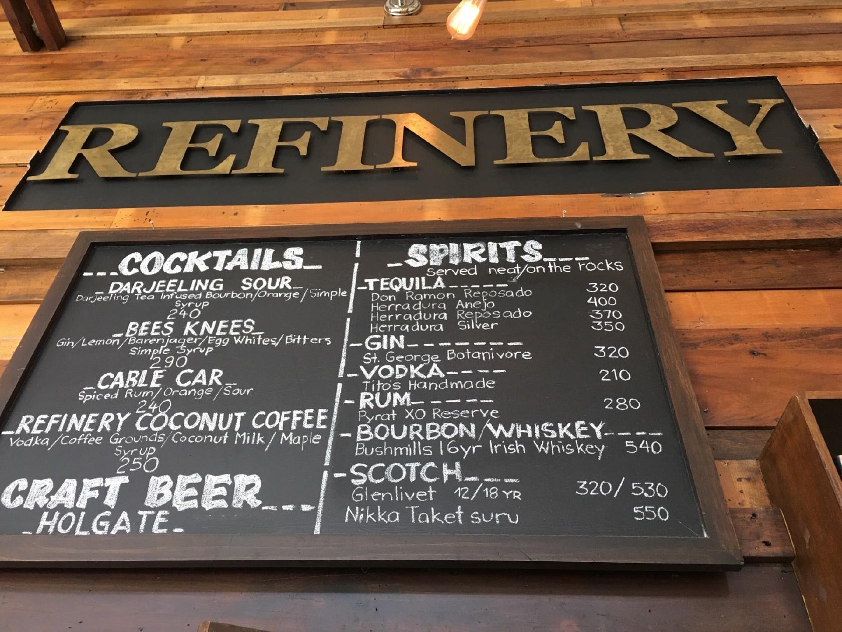 Menu at Refinery cafe, Makati, Joya Tower