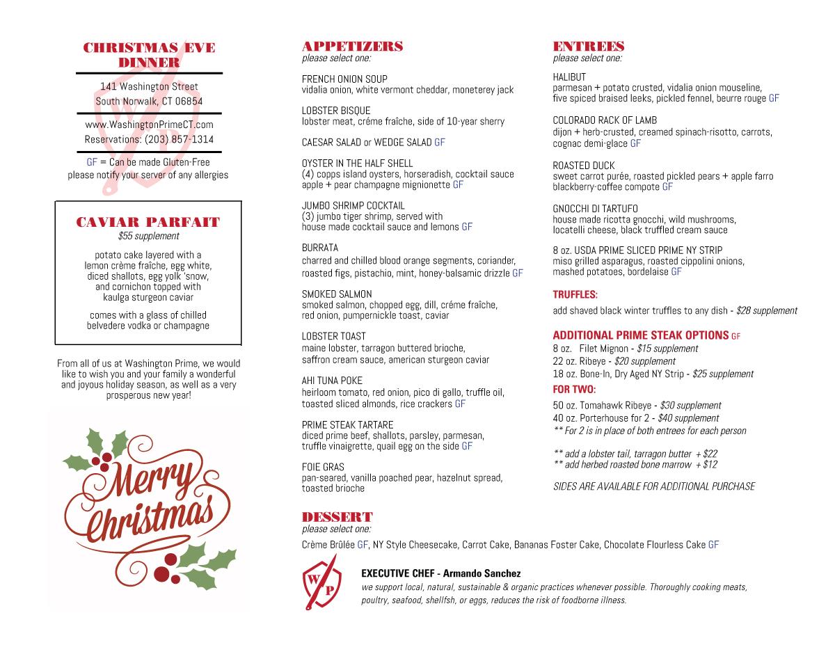 Menu at Washington Prime pub & bar, Norwalk
