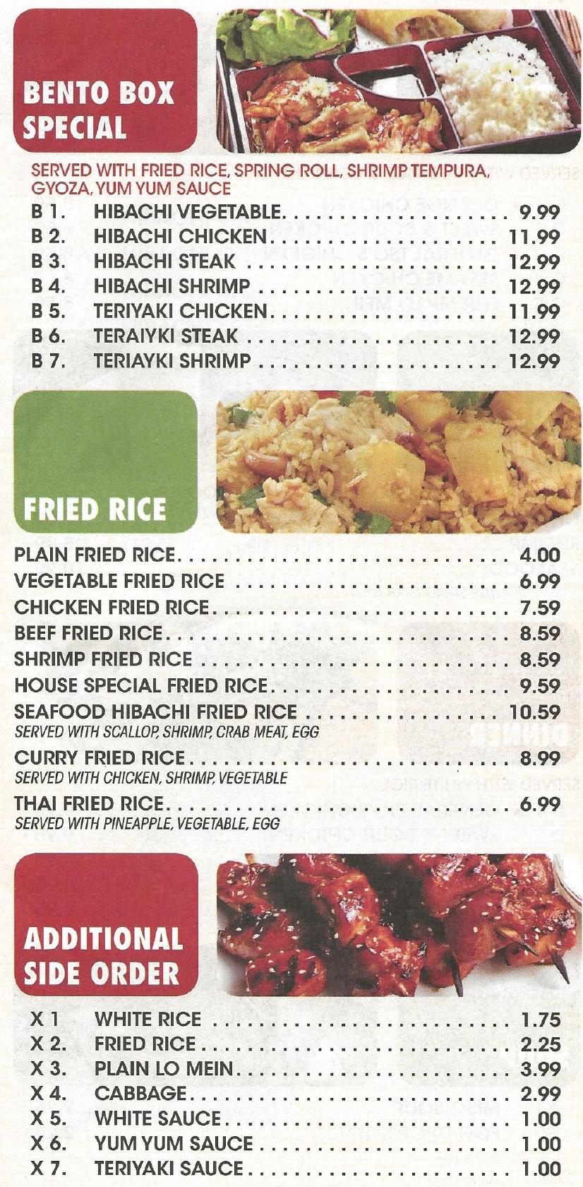 Menu at Yoshi Express restaurant, Augusta, Windsor Spring Rd suite 12