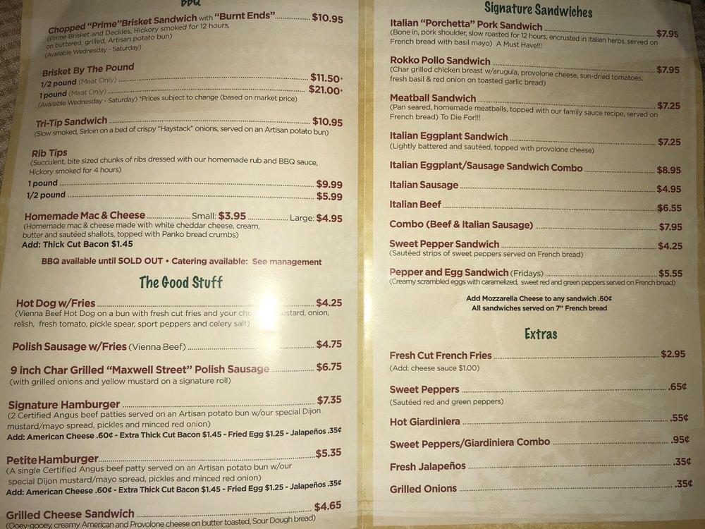 Menu at Big Ange's Eatery BBQ, Arlington Heights