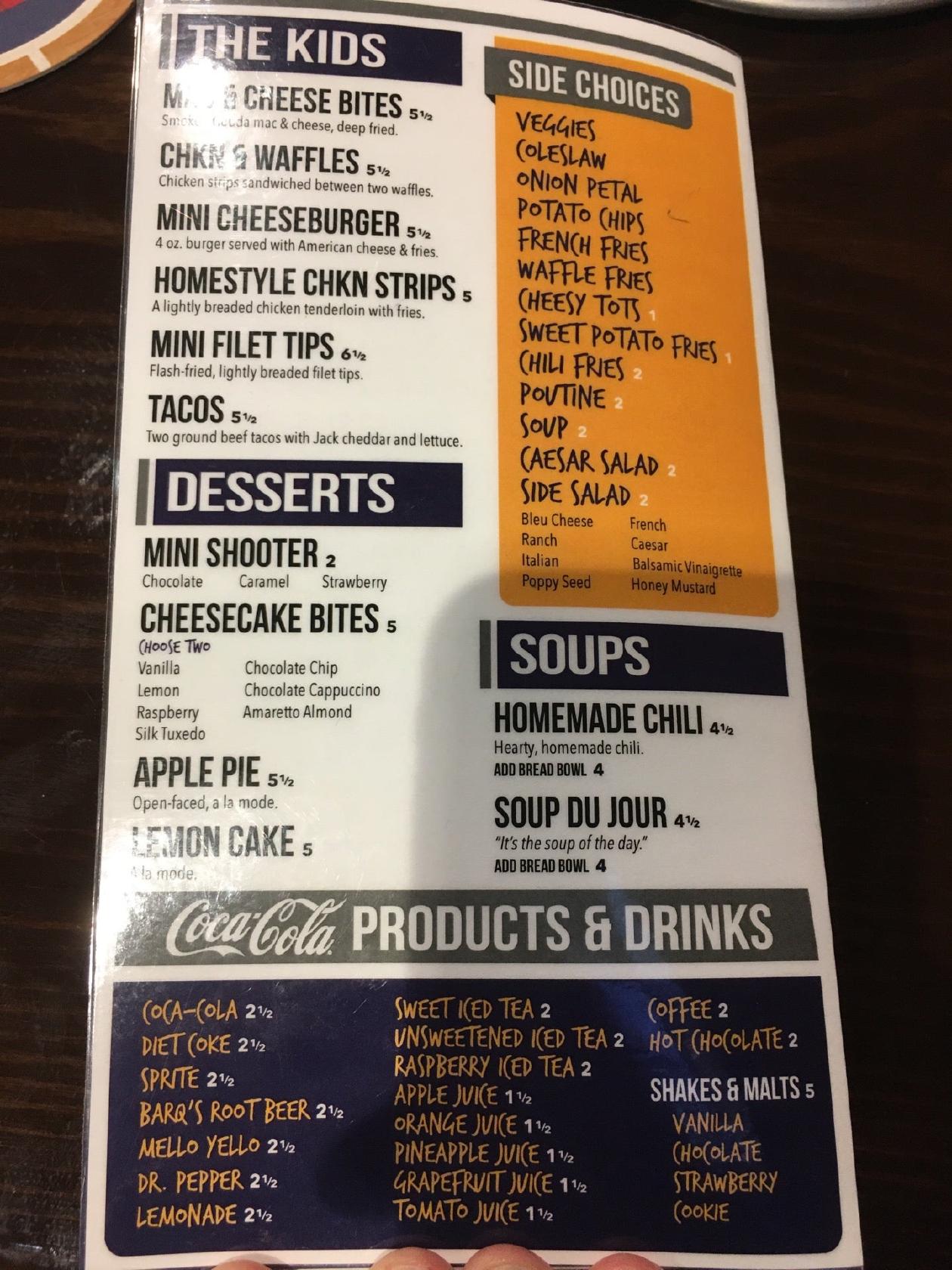 Menu at Blue 42 Sports Grille & Bar, Dickinson